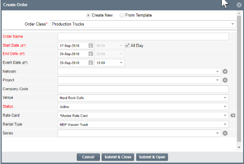 Order Example: Production Truck Order – ShowMgr.com