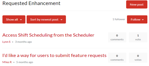 Request a system enhancement or feature – ShowMgr.com