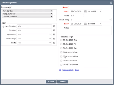 Creating new shift assignments from the Scheduler – ShowMgr.com
