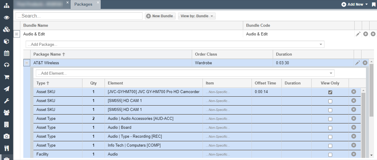 Combining views for Packages and Bundles – ShowMgr.com